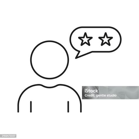 고객 리뷰 라인 아이콘입니다 사용자 피드백 선형 픽토그램 소비자 평가 별이 있는 사람 윤곽선 기호입니다 최고 품질의 서비스 표시 편집 가능한 획 고립된 벡터 삽화 0명에