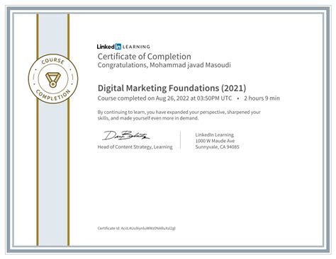 Mohammad Javad Masoudi On Linkedin Certificate Of Completion