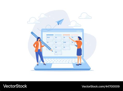 Task Management Software To Organize Project Vector Image