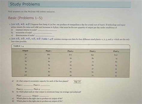 Solved Study Problems Find Answers On The McGraw Hill Online Chegg Com