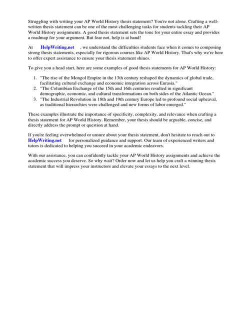 Ap World History Thesis Help Pdf Essays Thesis