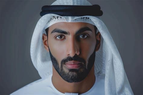 Stylish Man In Traditional Uae Attire For Fashion Portraits Premium Ai Generated Image