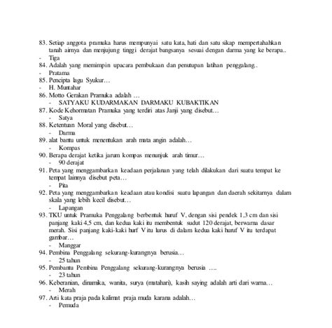 Soal Pramuka Siaga Homecare