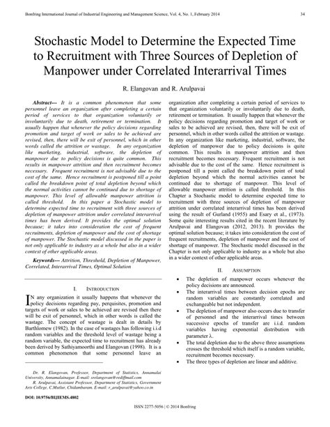 Pdf Stochastic Model To Determine The Expected Time To Recruitment With Three Sources Of