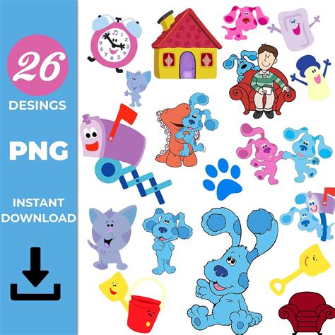 Blues Clues Png Clipart Party Cake Topper Designs Digital Download