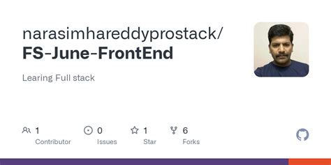 GitHub Narasimhareddyprostack FS June FrontEnd Learing Full Stack