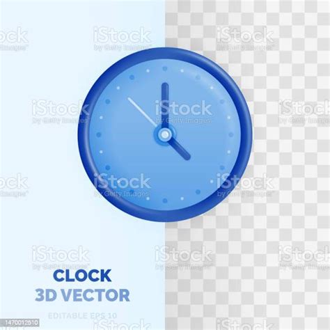 간단한 시계 만화 벡터 일러스트 레이 션은 3d 광택 및 플라스틱 스타일입니다 교육 및 학습 목적으로 일정 의제 및 이벤트와 같은 비즈니스 및 금융 0명에 대한 스톡 벡터