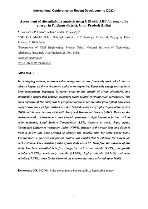 Pdf Assessment Of Site Suitability Analysis Using Gis With Ahp For