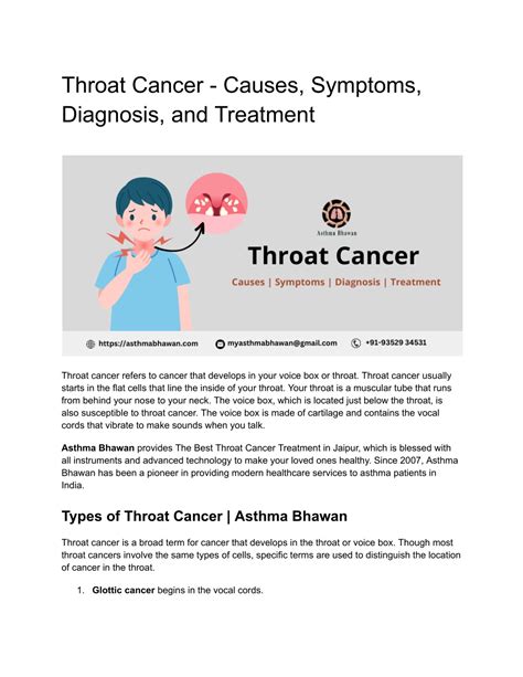 Ppt Throat Cancer Causes Symptoms Diagnosis And Treatment