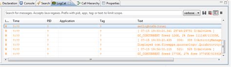 Android Logcat Does Not Display Time Pid Etc Stack Overflow