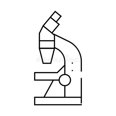 Microscope Tool Line Icon Vector Illustration Sign Stock Vector