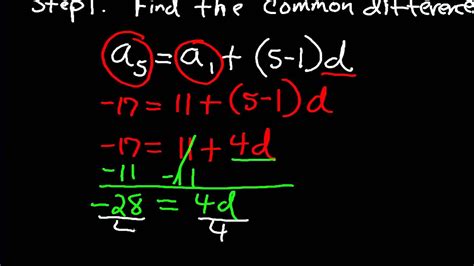 Sequences And Series Find The Missing Terms In The Arithmetic Sequence