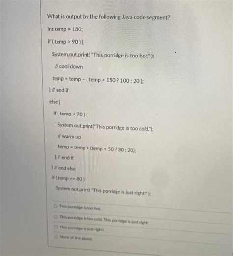 solved what is output by the following java code segment