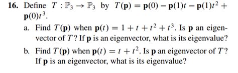 solved 16 define t p3 → p3 by t p p 0 p 1 t