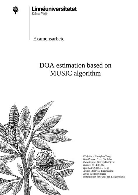 Pdf Doa Estimation Based On Music Algorithm Diva Portal Dokumen Tips