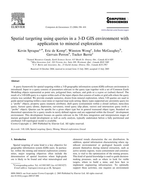 Pdf Spatial Targeting Using Queries In A 3 D Gis Environment With