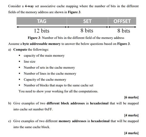 SOLVED Consider A 4 Way Set Associative Cache Mapping Where The Number