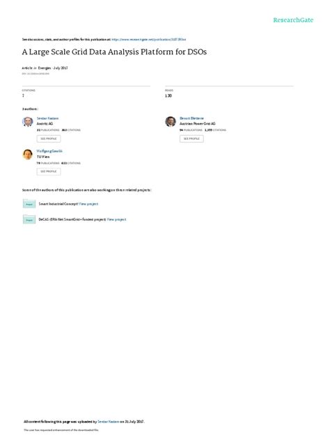 A Large Scale Grid Data Analysis Platform For Dsos Pdf Photovoltaics Electrical Grid