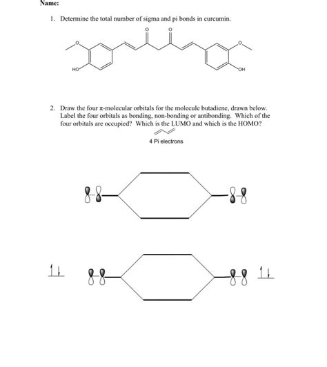 Solved Name 1 Determine The Total Number Of Sigma And Pi