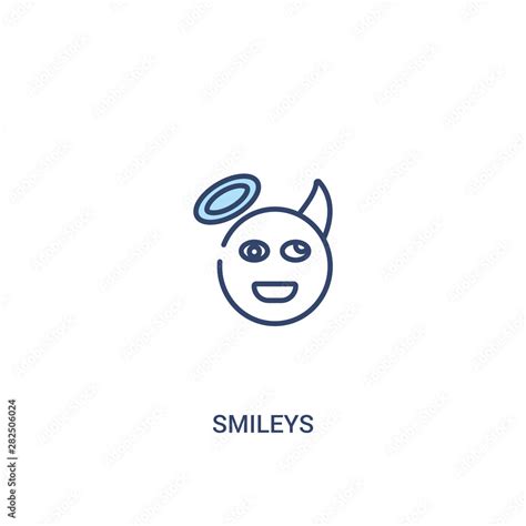 Smileys Concept 2 Colored Icon Simple Line Element Illustration Outline Blue Smileys Symbol