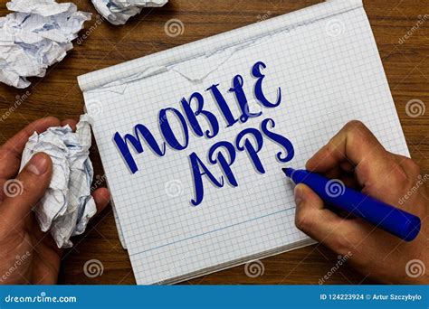 Conceptual Hand Writing Showing Mobile Apps Business Photo Showcasing Small Programs Are Made