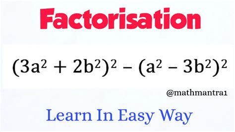 Factorisation Of Algebraic Expressions Class 8 Youtube