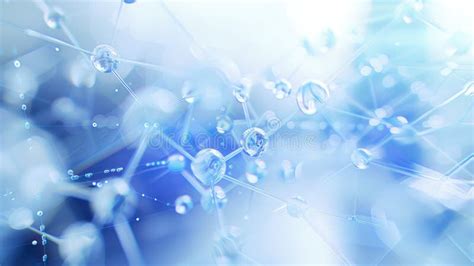 Abstract Digital Image Of Blue Molecular Structures On Light Background
