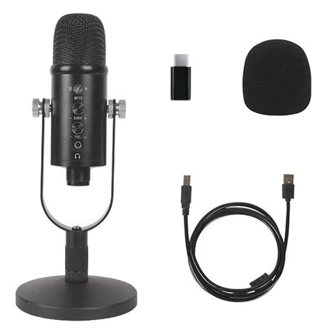 USB Microphone PC Microphone USB Condenser Recording Gaming Mic With Stand Sponge Cover Type