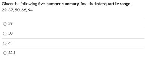 SOLVED Given The Following Five Number Summary Find The Interquartile Range