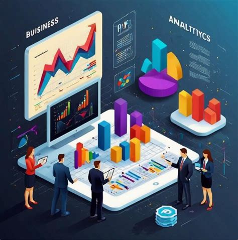 High Quality Isometric Business Analytics Illustration Premium Ai Generated Image