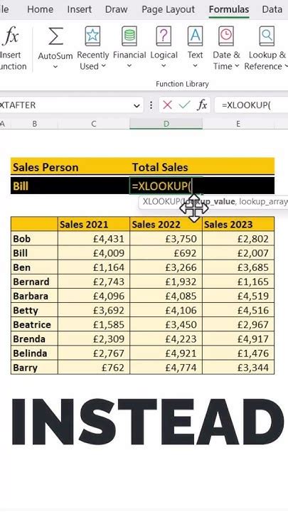 Sum Xlookup Xlookup Sum Row Or Range Sum Xlookup Multiple Columns Youtube