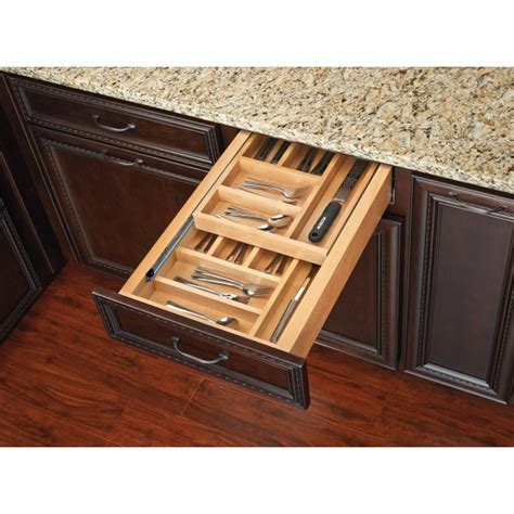 REV A SHELF INC 22 1 2 Frameless Tiered Cutlery Drawer No Slides Maple Rev A Shelf 4WTCD 572HFL 1