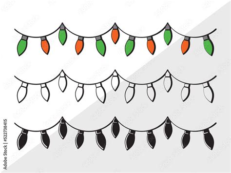 Grafika Wektorowa Stock String Lights Clipart Svg Lights Svg Light Strand Svg Icicle