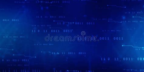 flowing number one and zero text in binary code format in technology background stock