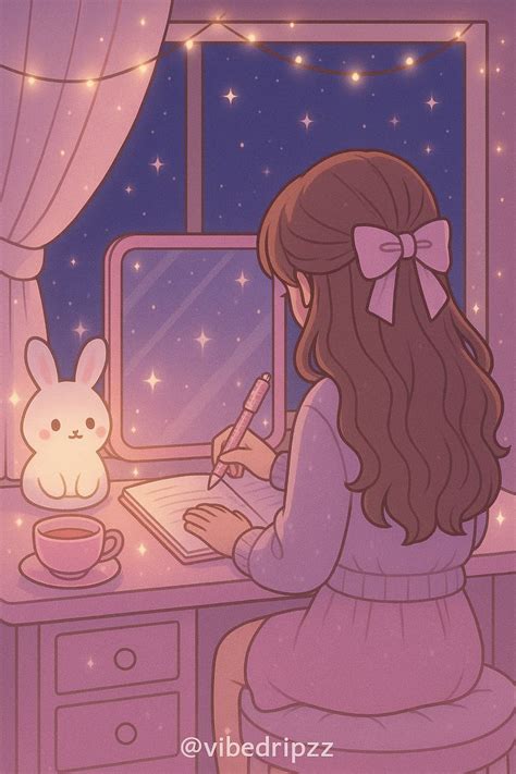 Cozy Night Routine For Soft Girls Journaling By Fairy Lights 🌙🪄 In 2025 Fairy Lights Kawaii
