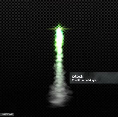 증기와 불꽃을 가진 로켓 불 연기 가신 벡터 현실적 인 우주 제트 항공기 발사 자취 녹색 불 폭발 자취 Ship Launch에 대한 스톡 벡터 아트 및 기타 이미지 Istock