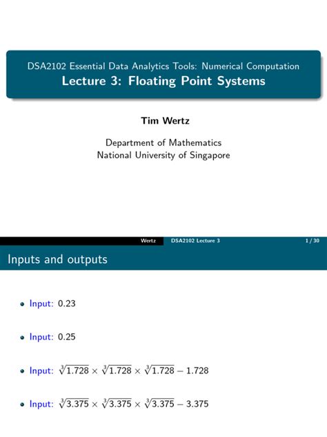 Dsa2102 2425s1 Lec3 Handout Pdf Rounding Computer Science