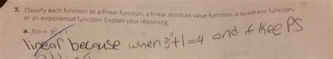 Solved 7 Classify Each Function As A Linear Function A