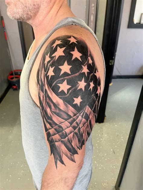 Sweet American Flag Shoulder Tattoo Flag Shoulder Tattoo Men