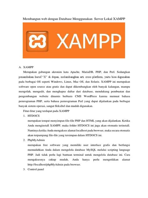 Membangun Web Dengan Database Menggunakan Server Lokal Xampp Pdf
