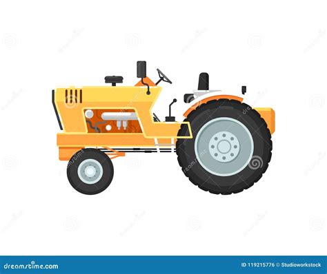 Vintage Farm Tractor Isolatedillustration Stock Illustration
