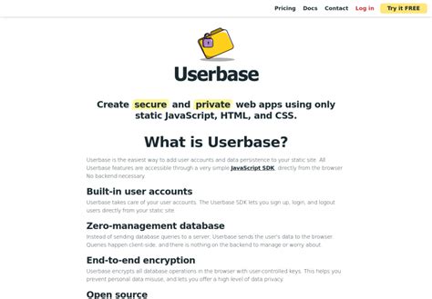 Userbase Ajoutez Un Système De Gestion Dutilisateurs Sur Vos Apps Javascript Statiques La