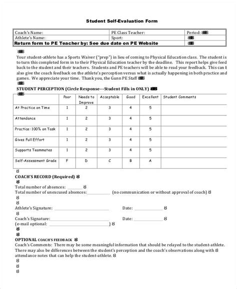 Self Evaluation Form For Reservationist