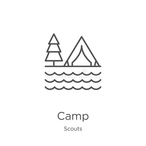 Camp Icon Vector From Scouts Collection Thin Line Camp Outline Icon Vector Illustration