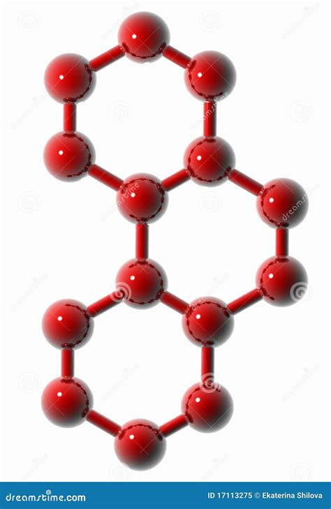 Red Glossy Isolated Molecular Structure On White Stock Illustration Illustration Of