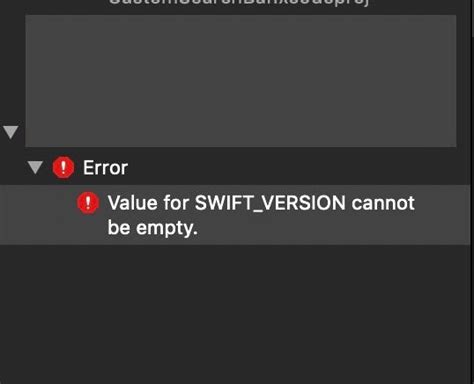 “value For Swiftversion Cannot Be Empty” Error Handling By Peggy Tsai 彼得潘的 Swift Ios App 開發