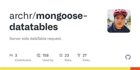 GitHub Archr Mongoose Datatables Server Side DataTable Request