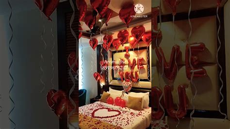 Surprise Hotel Room Decoration With Heart Balloon And Flowers Patels