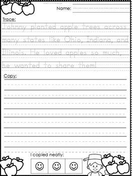 Johnny Appleseed Zaner Bloser Handwriting Practice Joke Book Apples