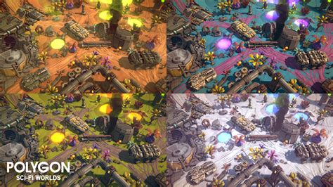 Unity科幻低多边形游戏场景模型高级资产集合 Polygon Sci Fi Worlds